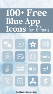 100 Free Blue App Icons For Your iPhone - Our Happy Corner