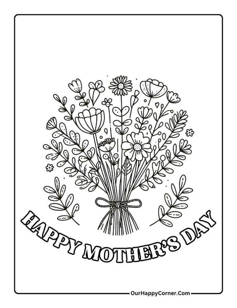 Free Printable Mother's Day Coloring Pages - Our Happy Corner