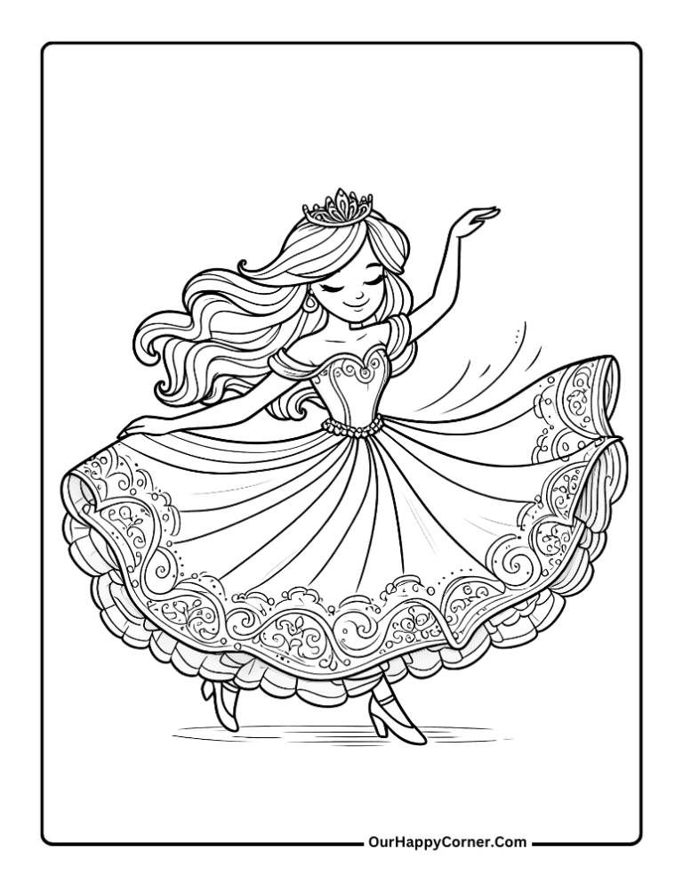 Princess Coloring Pages Free Printables - Our Happy Corner