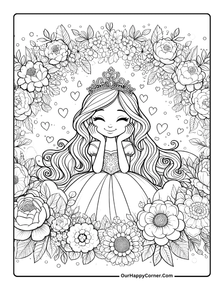 Princess Coloring Pages Free Printables - Our Happy Corner