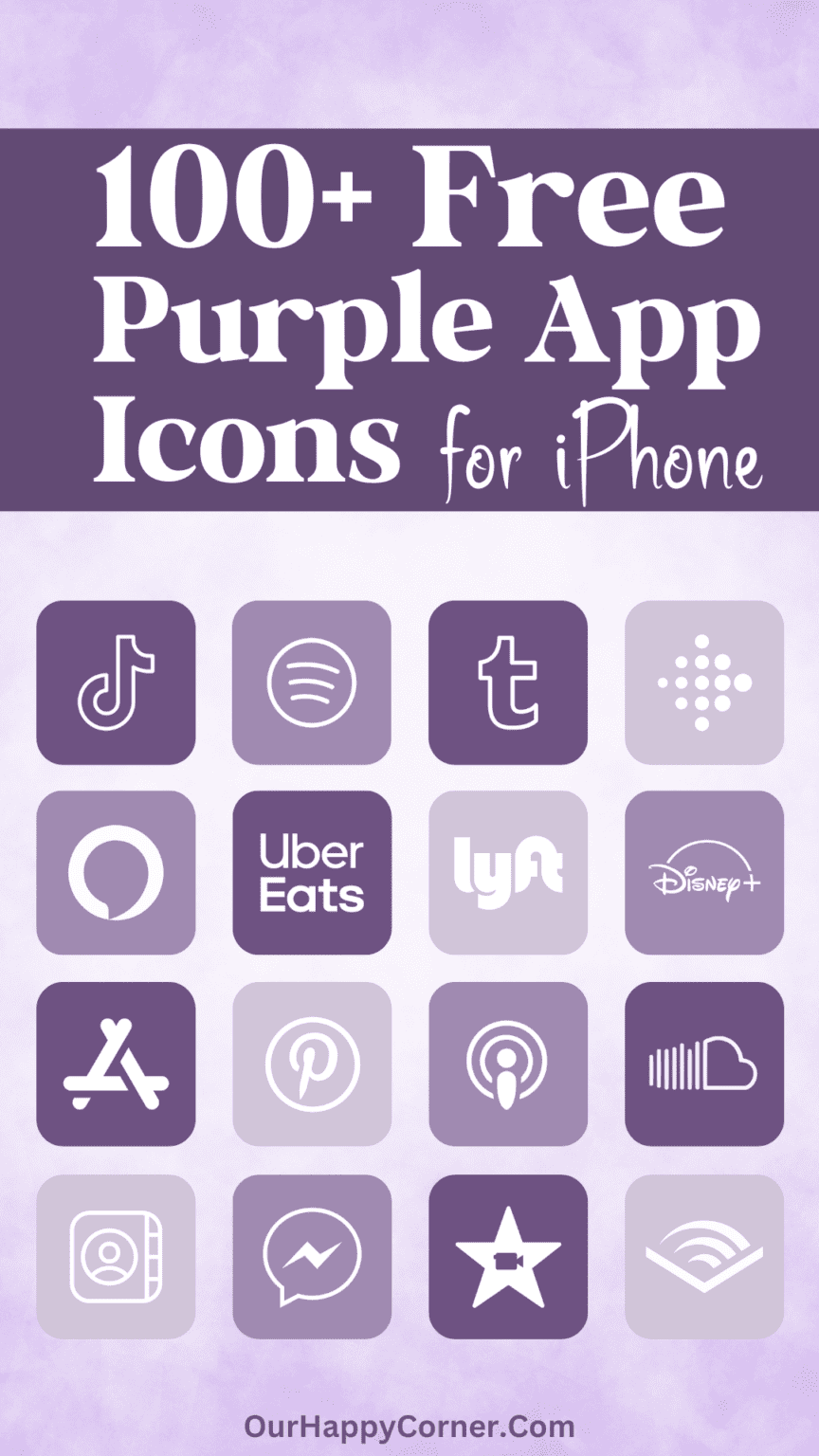100 Free Purple App Icons For Your iPhone - Our Happy Corner