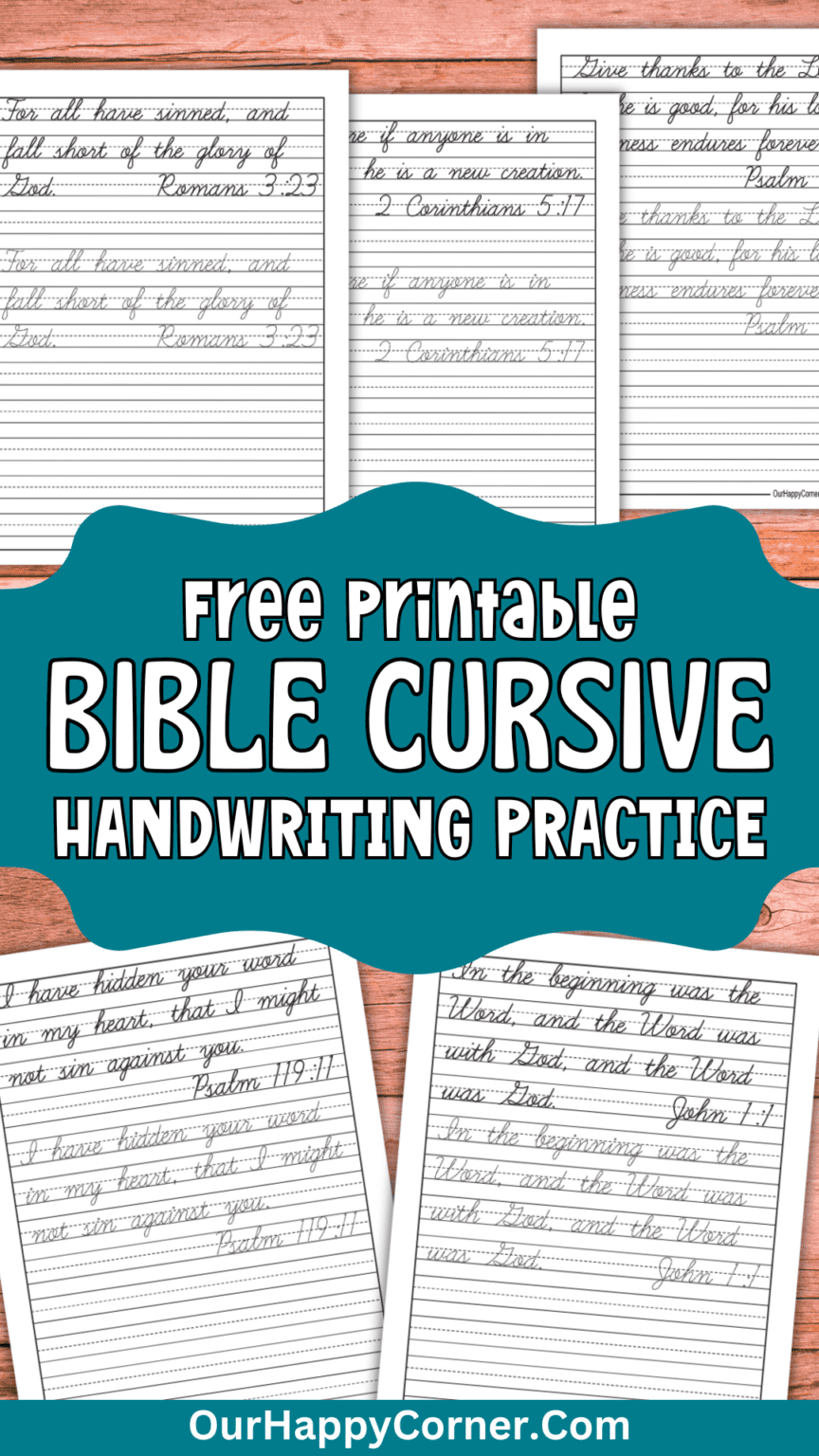 Cursive Bible Verse Copywork Free Printable - Our Happy Corner