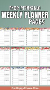 Floral Weekly Planner Free Printable - Our Happy Corner
