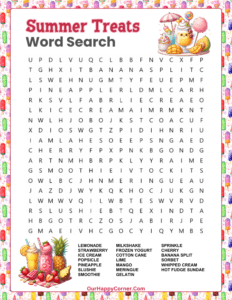 Summer Word Search Puzzles Free Printable - Our Happy Corner