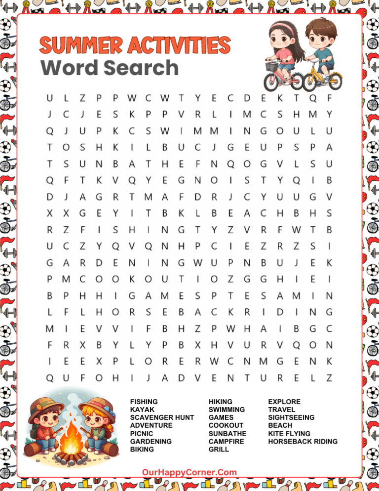 Summer Word Search Puzzles Free Printable - Our Happy Corner