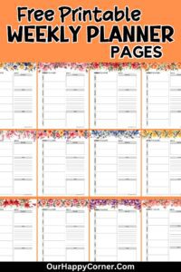 Floral Weekly Planner Free Printable - Our Happy Corner