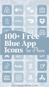 100 Free Blue App Icons For Your iPhone - Our Happy Corner