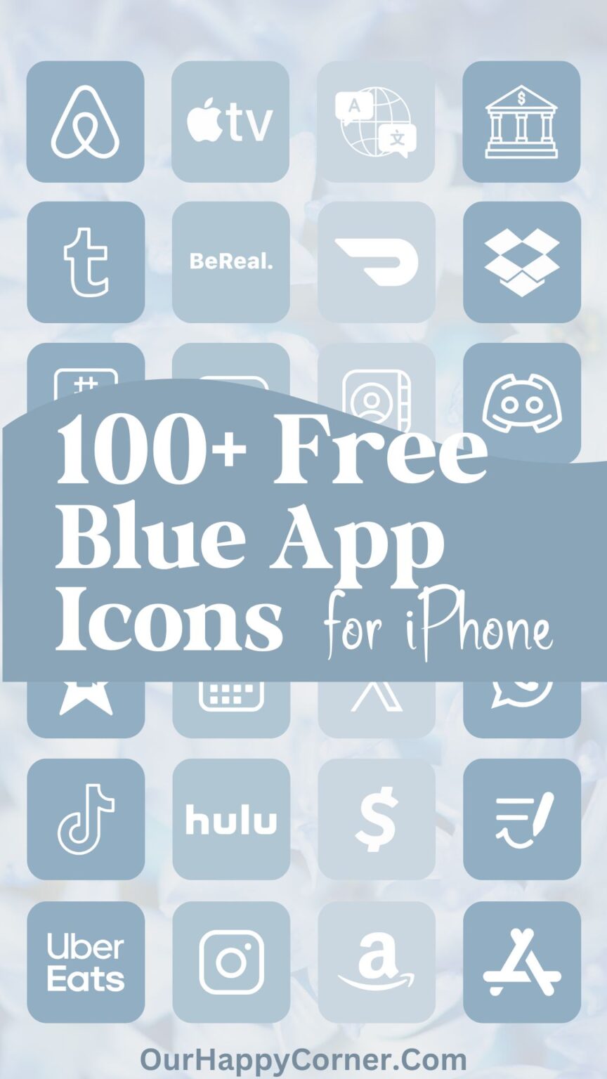 100 Free Blue App Icons For Your iPhone - Our Happy Corner
