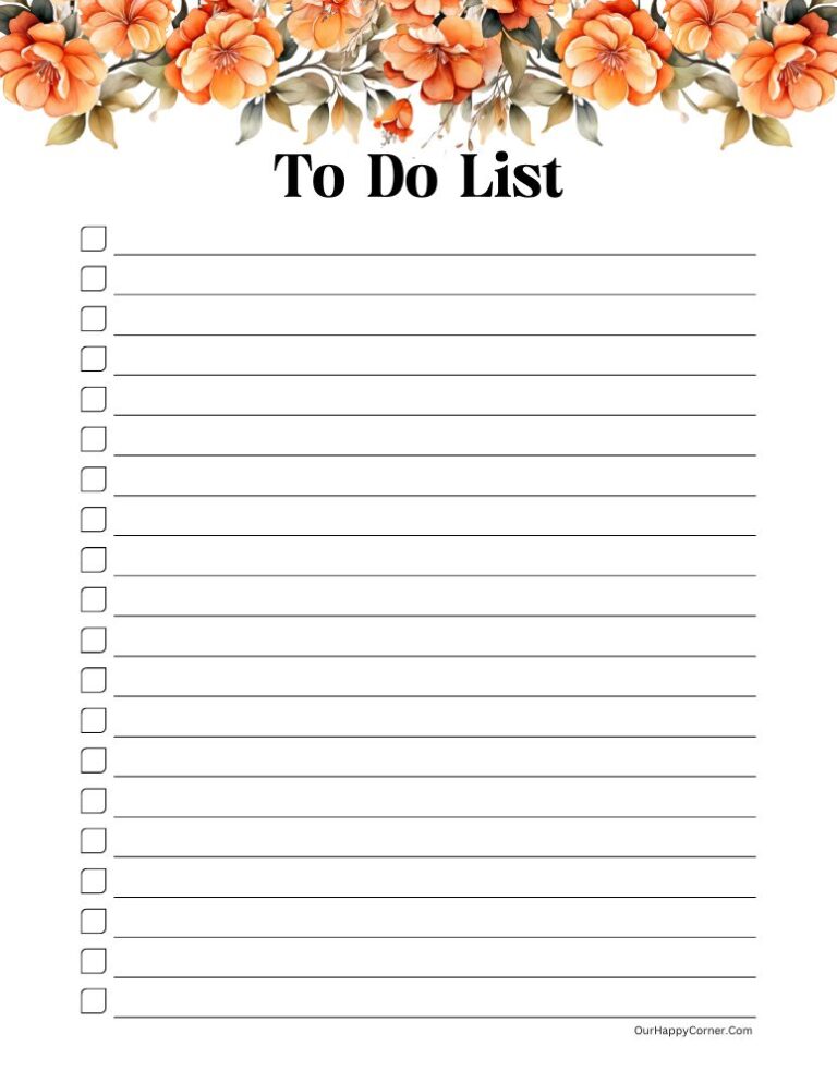 To-Do List Free Printable - Our Happy Corner