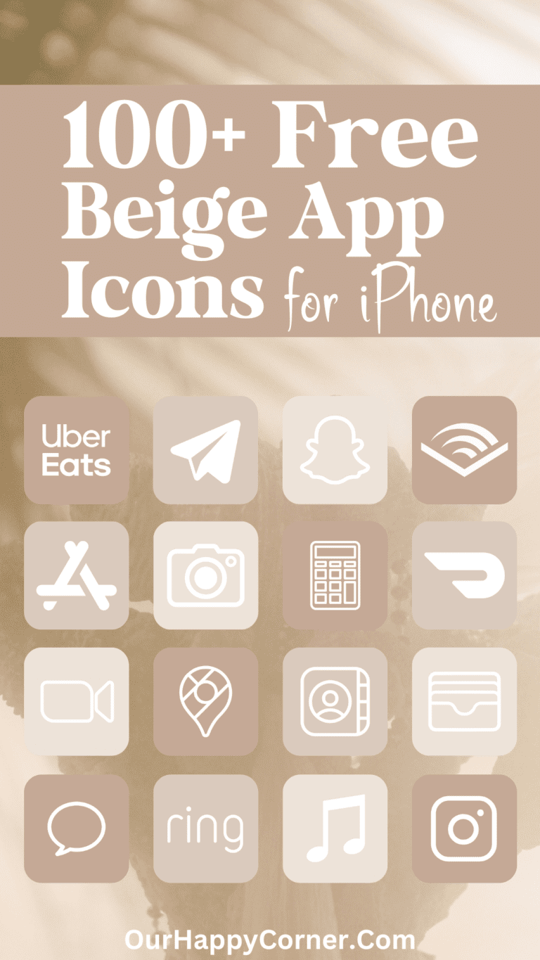100 Free Aesthetic Beige App Icons For Your iPhone - Our Happy Corner