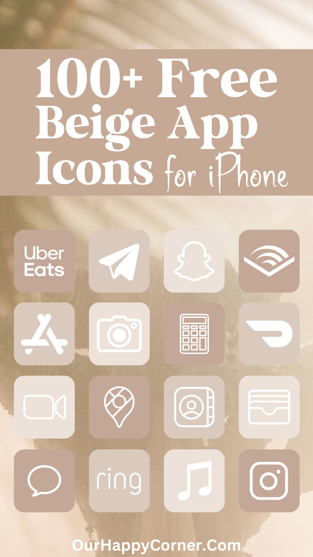 100 Free Aesthetic Beige App Icons For Your iPhone - Our Happy Corner