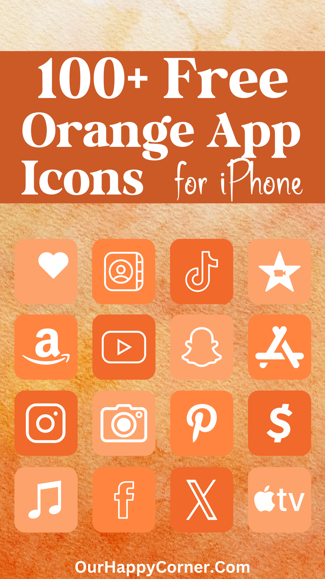 100 Free Orange App Icons For Your iPhone - Our Happy Corner