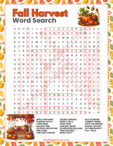 Free Printable Fall Word Search Puzzles - Our Happy Corner