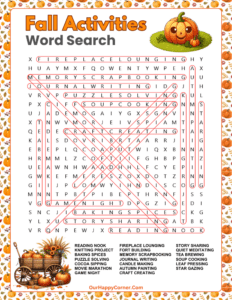 Free Printable Fall Word Search Puzzles - Our Happy Corner