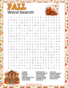 Free Printable Fall Word Search Puzzles - Our Happy Corner