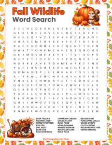 Free Printable Fall Word Search Puzzles - Our Happy Corner