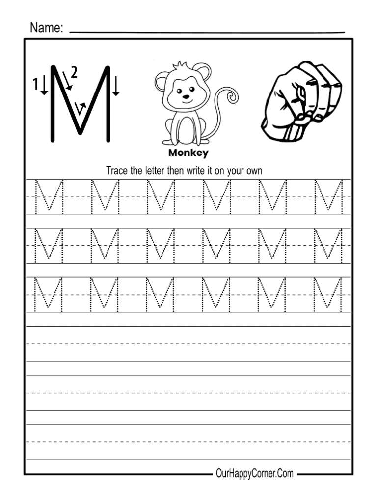 Alphabet Tracing Worksheets Free Printables - Our Happy Corner