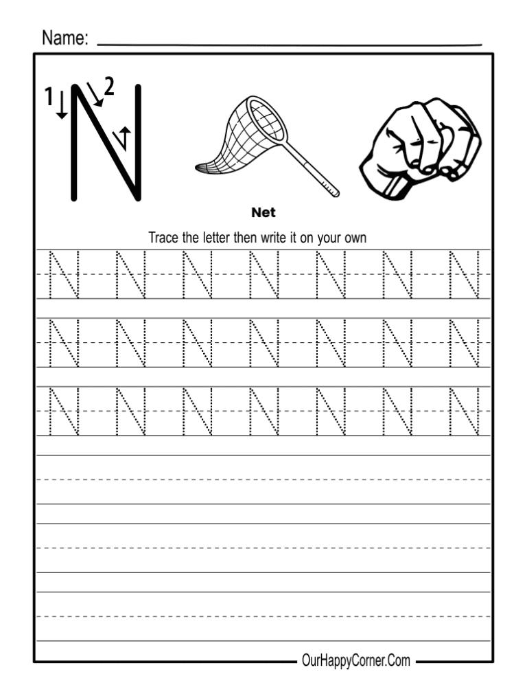 Alphabet Tracing Worksheets Free Printables - Our Happy Corner