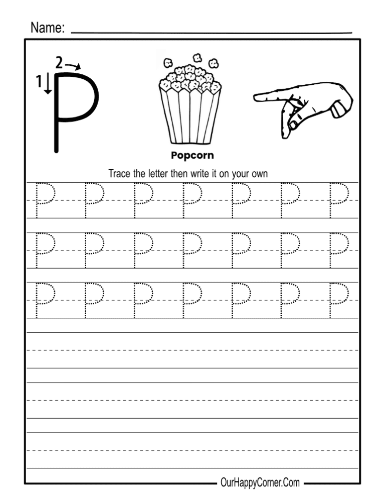 Alphabet Tracing Worksheets Free Printables - Our Happy Corner