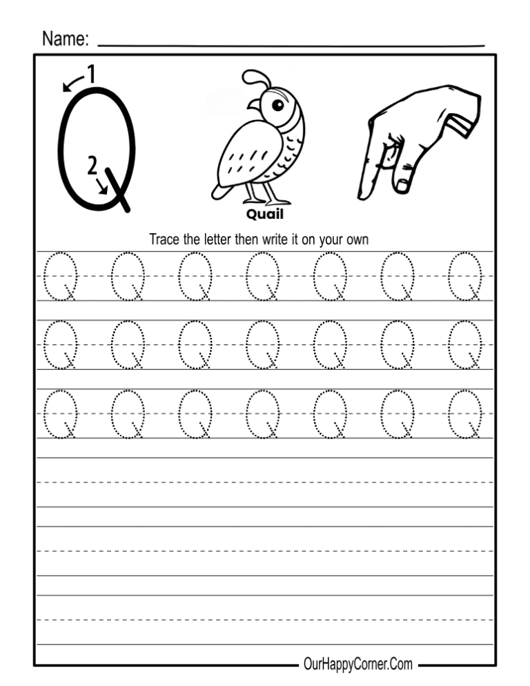 Alphabet Tracing Worksheets Free Printables - Our Happy Corner