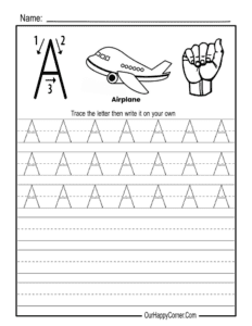 Alphabet Tracing Worksheets Free Printables - Our Happy Corner