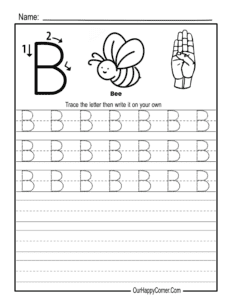 Alphabet Tracing Worksheets Free Printables - Our Happy Corner