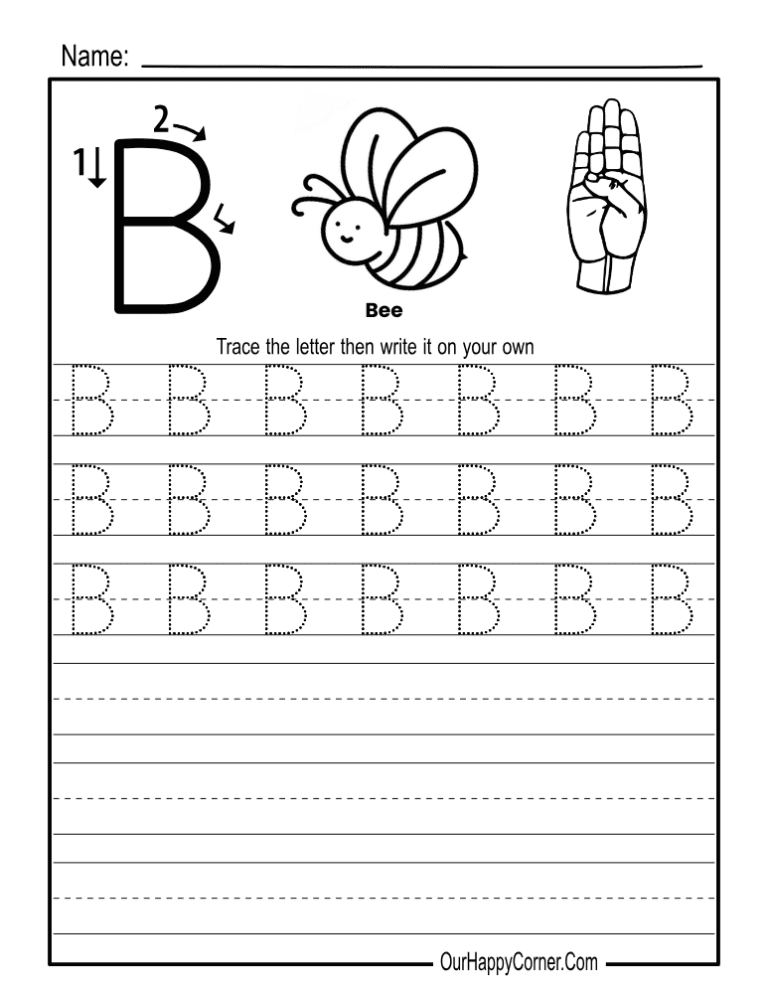 Alphabet Tracing Worksheets Free Printables - Our Happy Corner