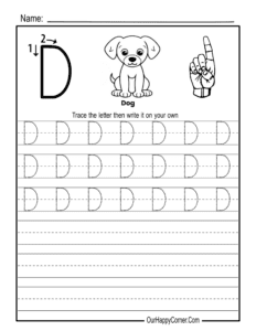 Alphabet Tracing Worksheets Free Printables - Our Happy Corner