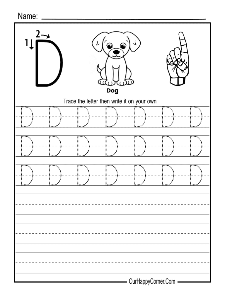 Alphabet Tracing Worksheets Free Printables - Our Happy Corner