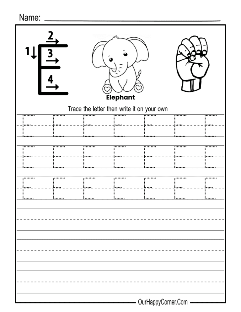 Alphabet Tracing Worksheets Free Printables - Our Happy Corner