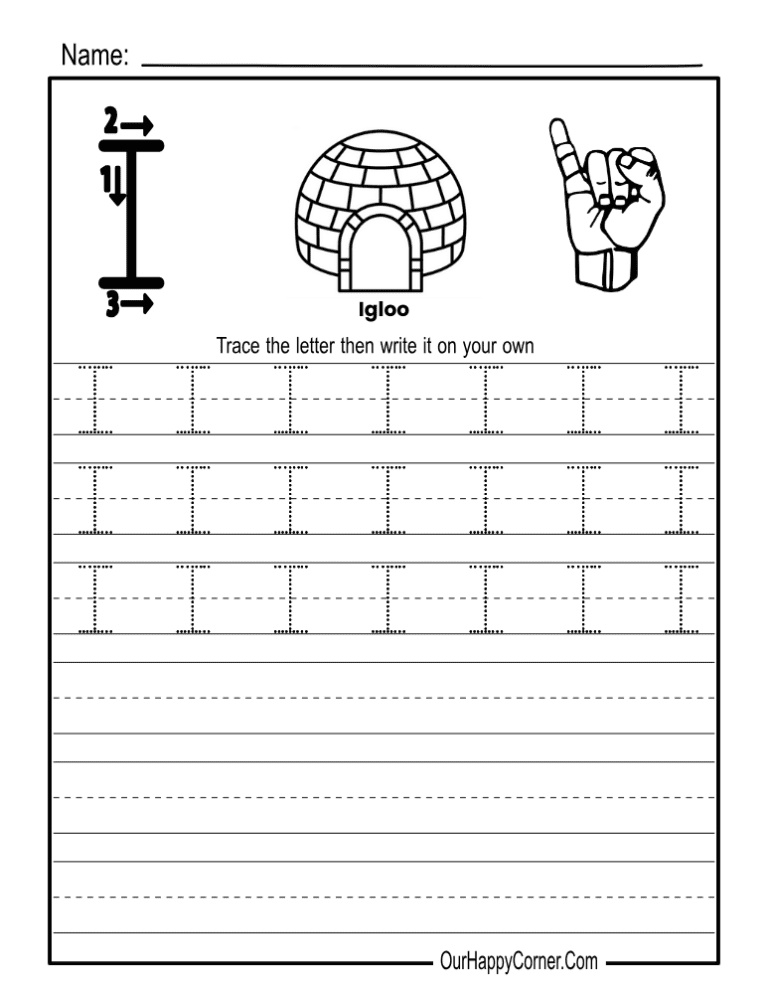 Alphabet Tracing Worksheets Free Printables - Our Happy Corner