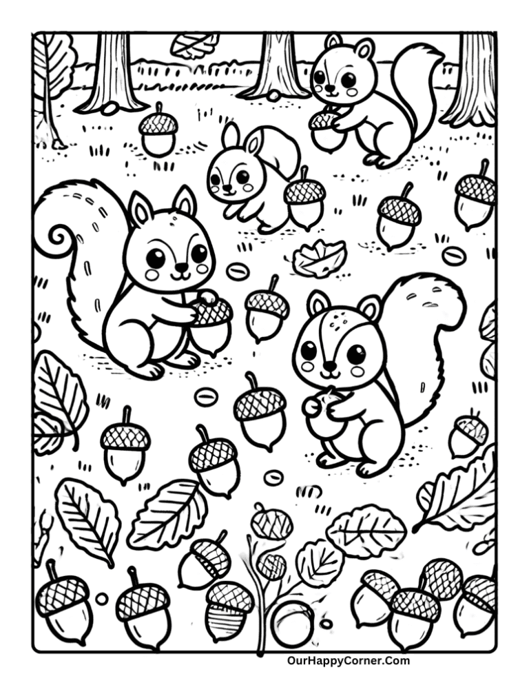 Free Fall Coloring Pages to Celebrate the Season - Our Happy Corner