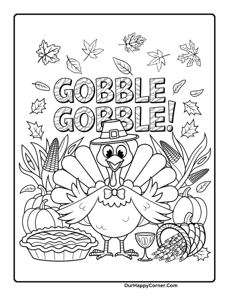 Free Fall Coloring Pages to Celebrate the Season - Our Happy Corner