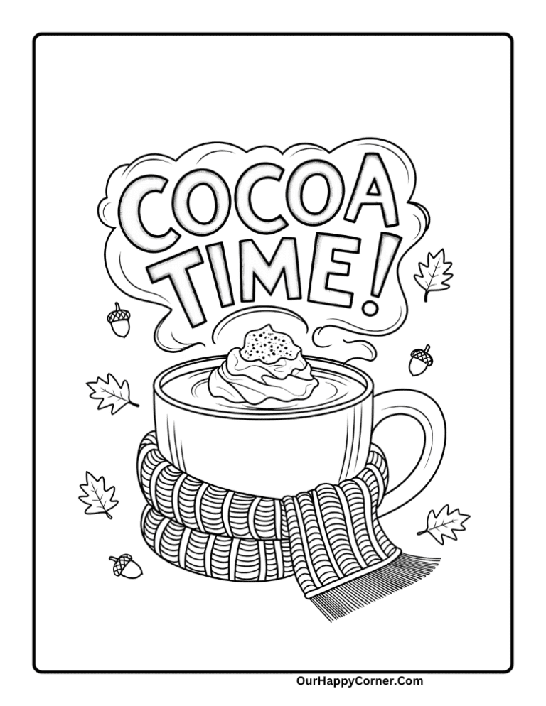 Free Fall Coloring Pages to Celebrate the Season - Our Happy Corner