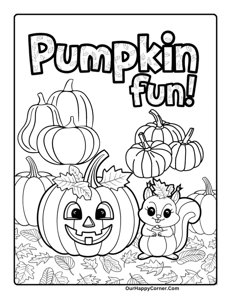 Free Fall Coloring Pages to Celebrate the Season - Our Happy Corner