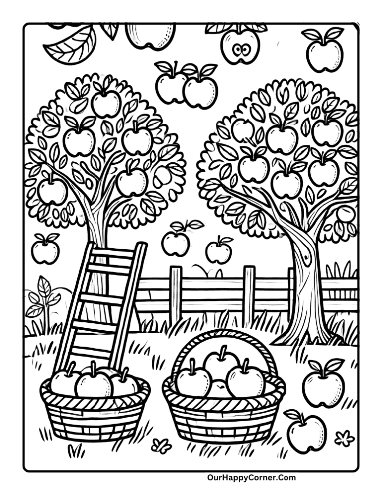 Free Fall Coloring Pages to Celebrate the Season - Our Happy Corner
