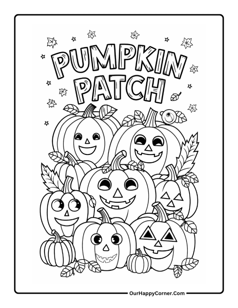 Free Pumpkin Coloring Pages for a Fun-Filled Fall - Our Happy Corner
