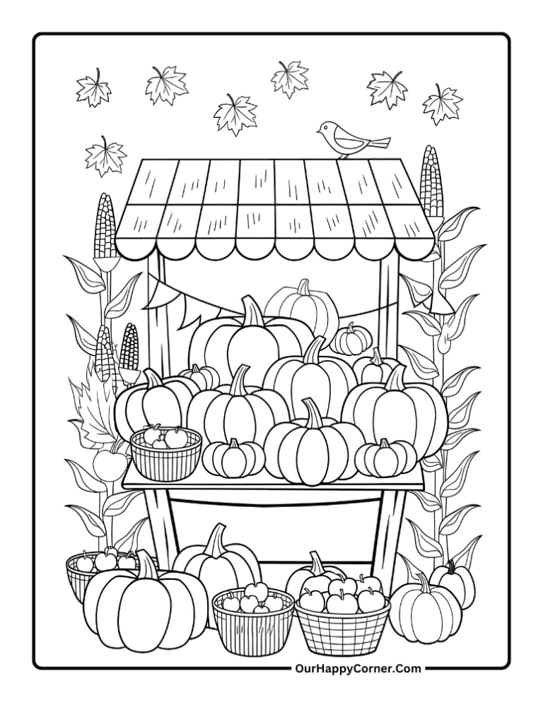 Free Pumpkin Coloring Pages for a Fun-Filled Fall - Our Happy Corner