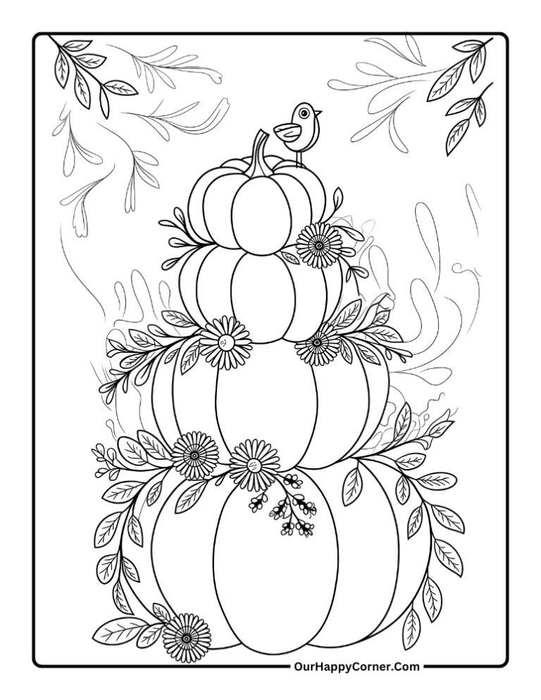 Free Pumpkin Coloring Pages for a Fun-Filled Fall - Our Happy Corner