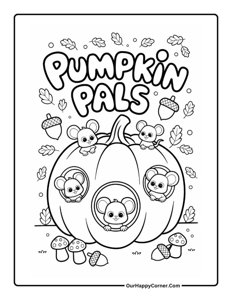 Free Pumpkin Coloring Pages for a Fun-Filled Fall - Our Happy Corner