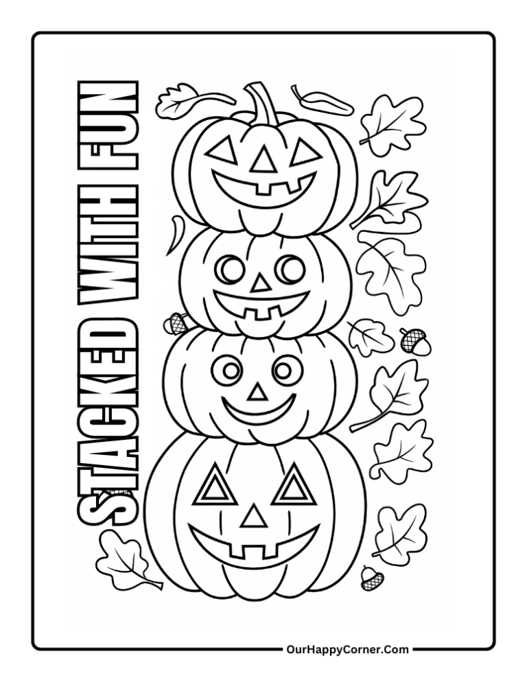Free Pumpkin Coloring Pages for a Fun-Filled Fall - Our Happy Corner
