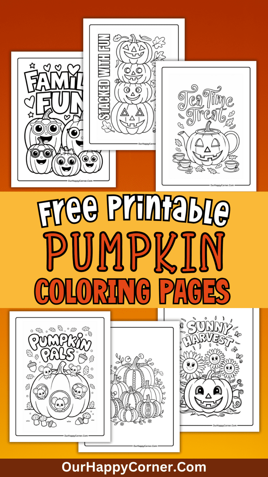 Free Pumpkin Coloring Pages for a Fun-Filled Fall - Our Happy Corner
