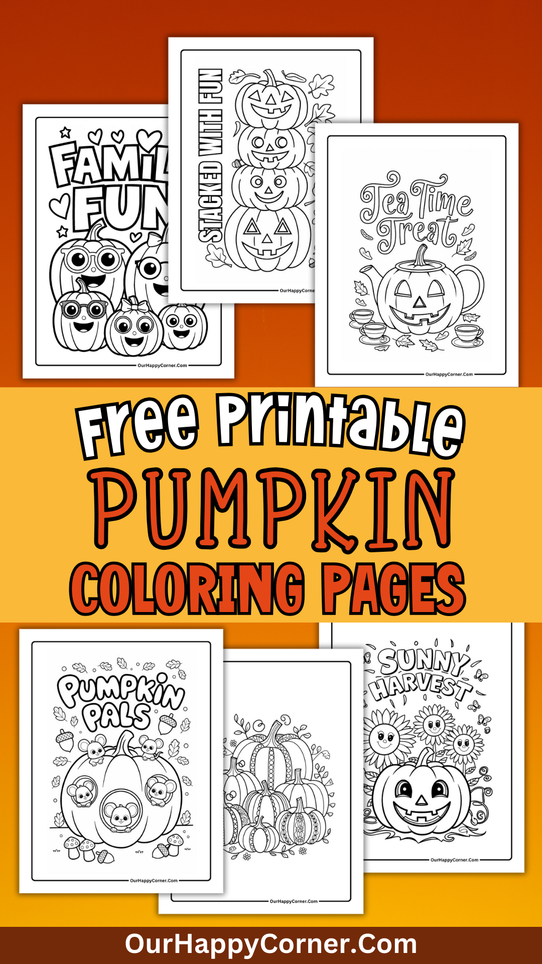 Free Pumpkin Coloring Pages for a Fun-Filled Fall - Our Happy Corner