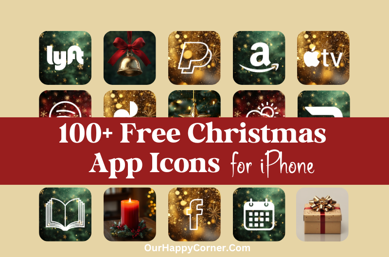 100 Free Shimmering Christmas App Icons For Your iPhone - Our Happy Corner