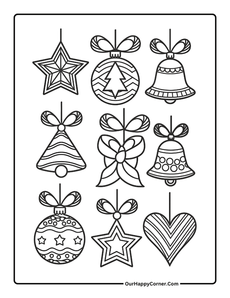Free Christmas Coloring Pages for Kids - Our Happy Corner