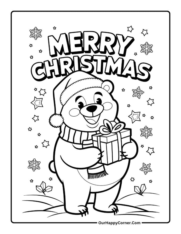 Free Christmas Coloring Pages for Kids - Our Happy Corner