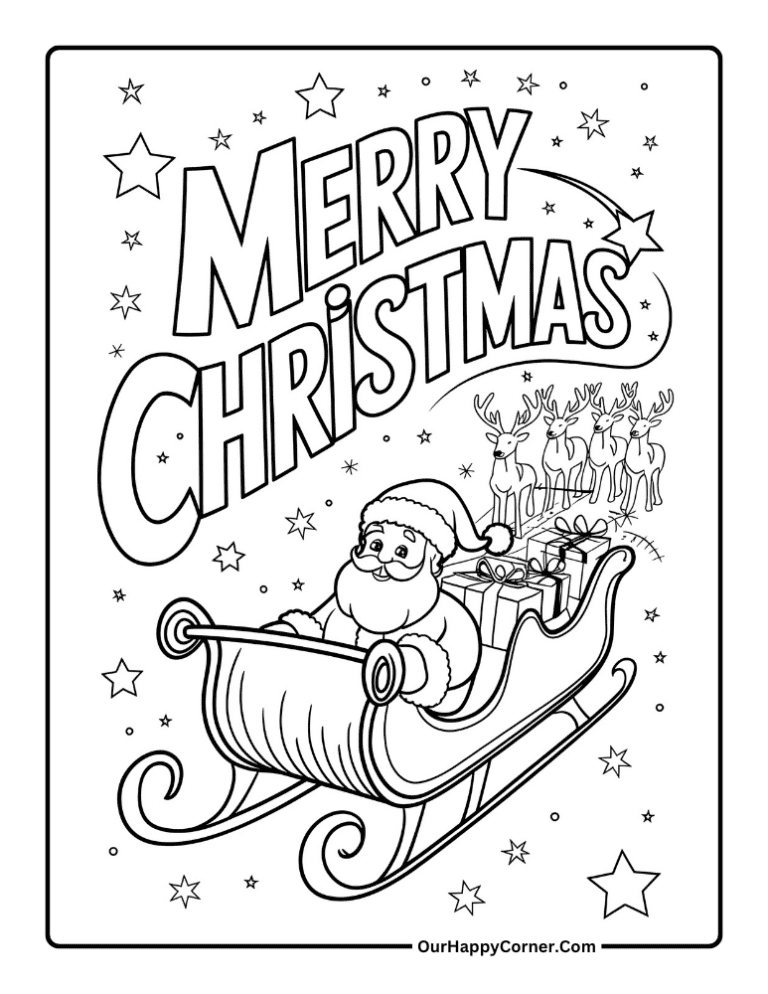 Free Christmas Coloring Pages for Kids - Our Happy Corner