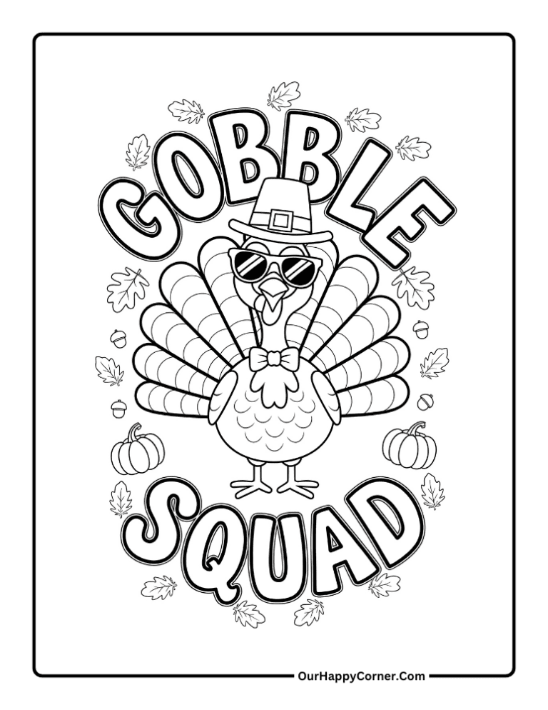 Thanksgiving Coloring Pages Free Printable - Our Happy Corner