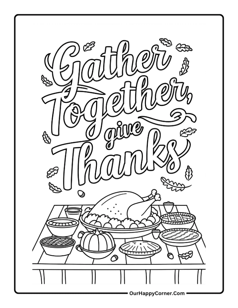 Thanksgiving Coloring Pages Free Printable - Our Happy Corner
