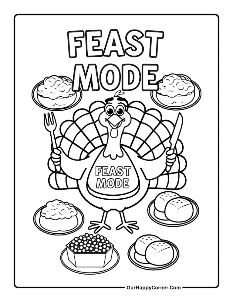 Thanksgiving Coloring Pages Free Printable - Our Happy Corner